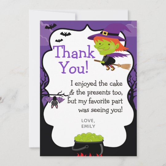 Halloween Witch Thank you cards | Zazzle.com