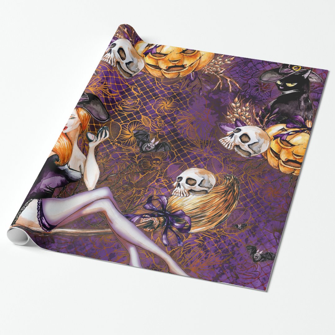Halloween Witch Wrapping Paper | Zazzle