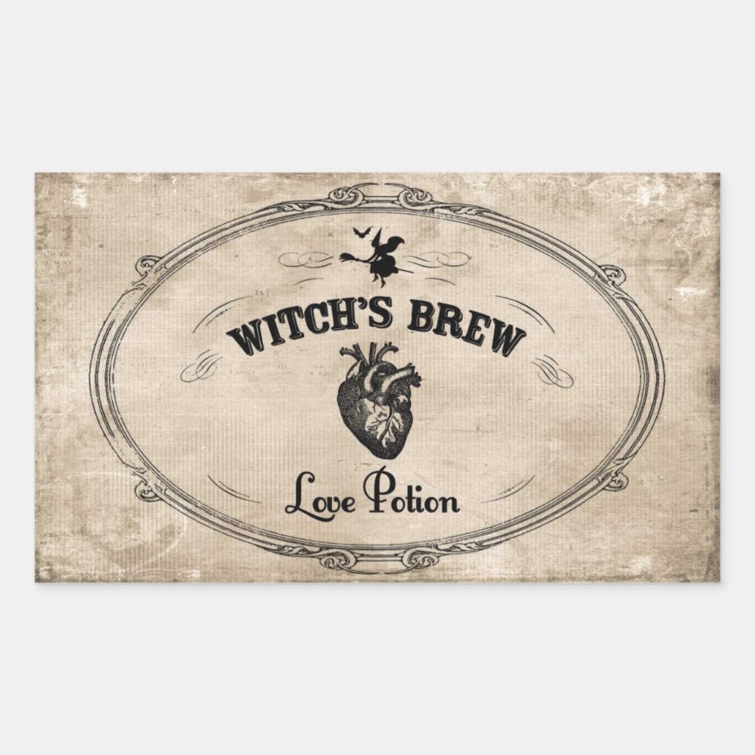 Halloween Witches Brew - Love Potion Rectangular Sticker | Zazzle