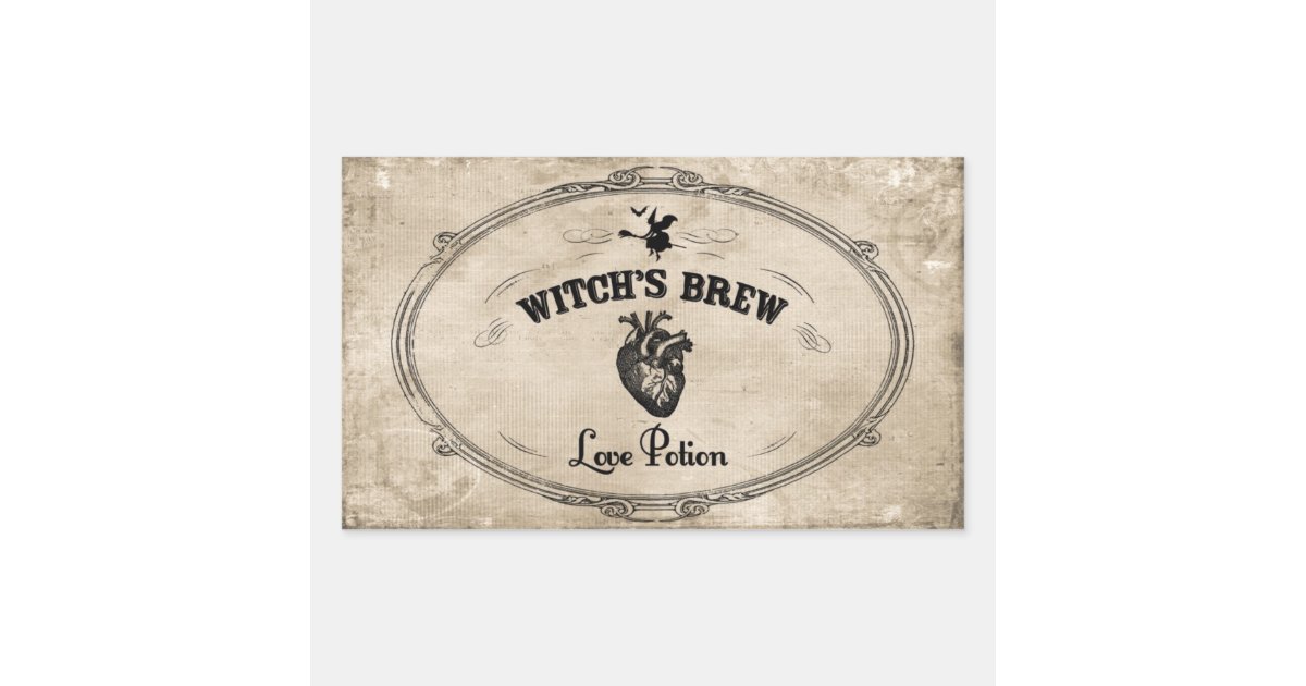 Halloween Witches Brew - Love Potion Rectangular Sticker | Zazzle