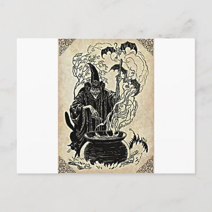 Halloween Witches Cauldron Postcard | Zazzle