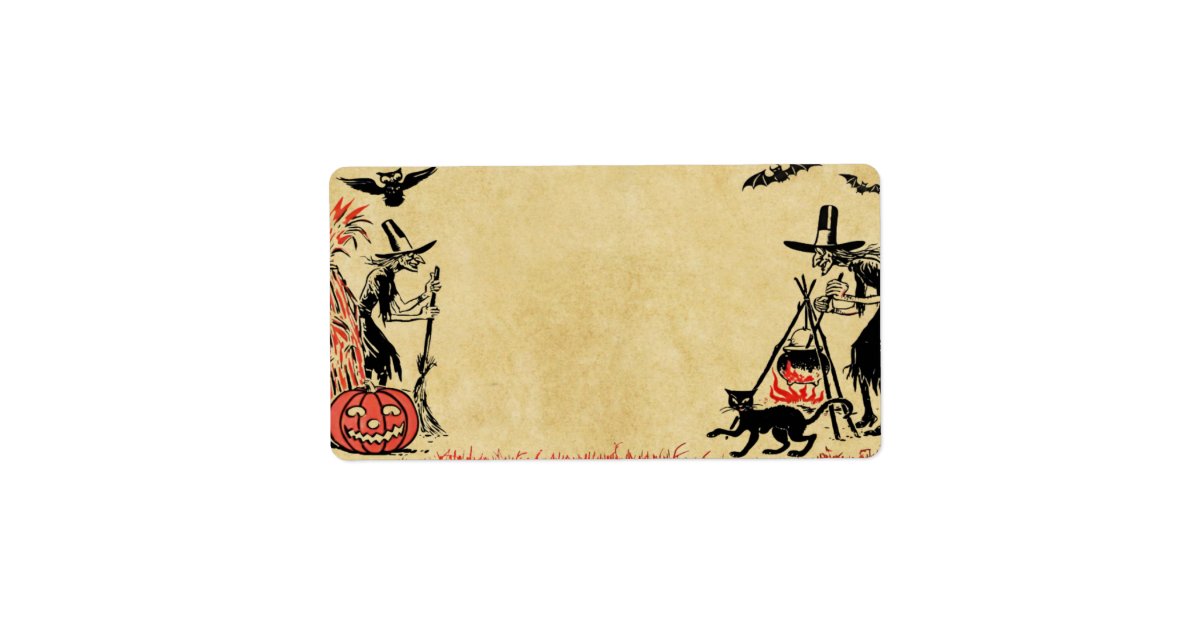 Halloween Witches Label | Zazzle
