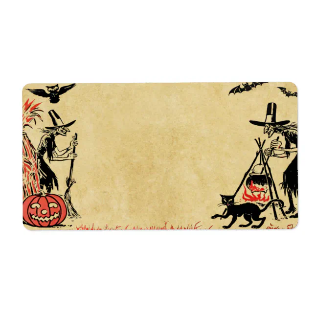 Halloween Witches Label | Zazzle