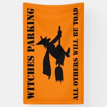 Halloween Witches Parking Humor Banner | Zazzle
