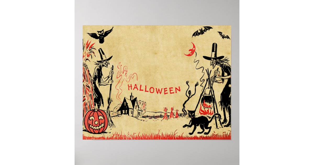 Halloween Witches Poster | Zazzle