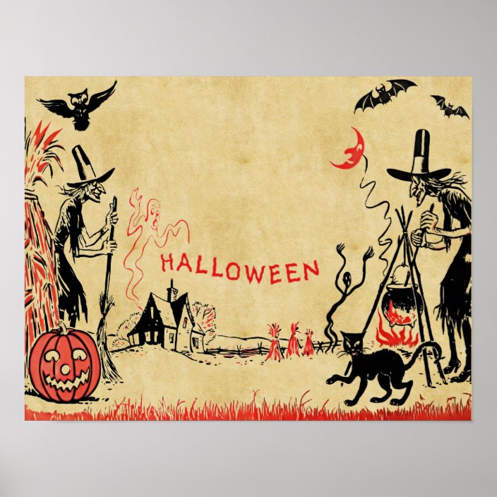 Halloween Witches Poster | Zazzle.com