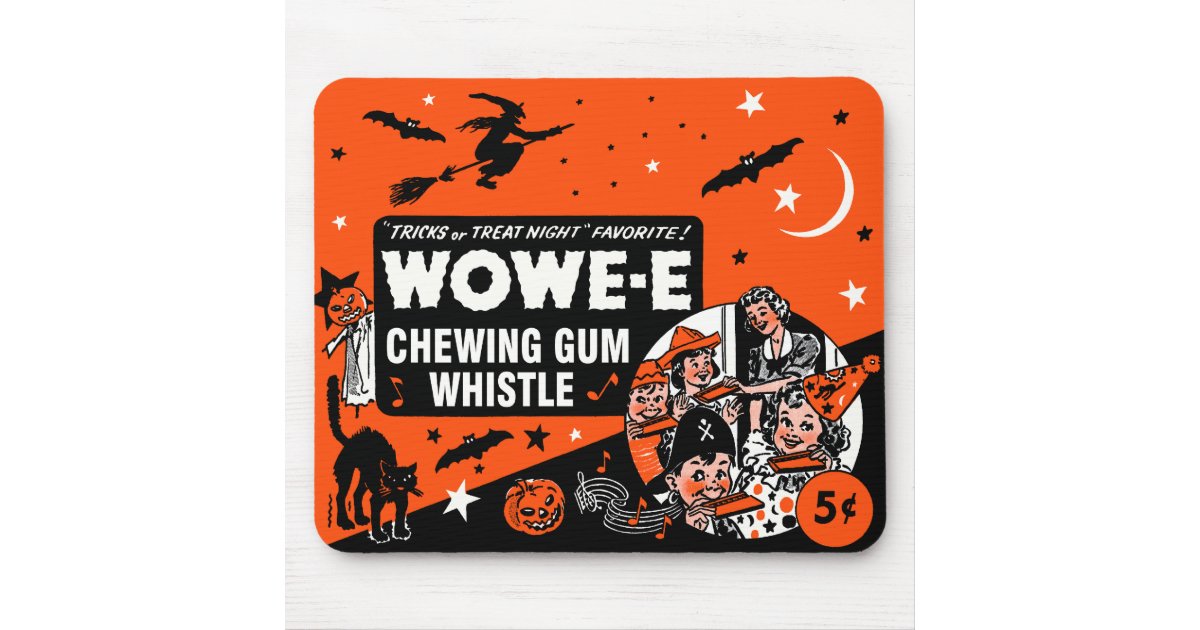 Halloween Wowe-e Whistle Candy Box Art Mousepad | Zazzle