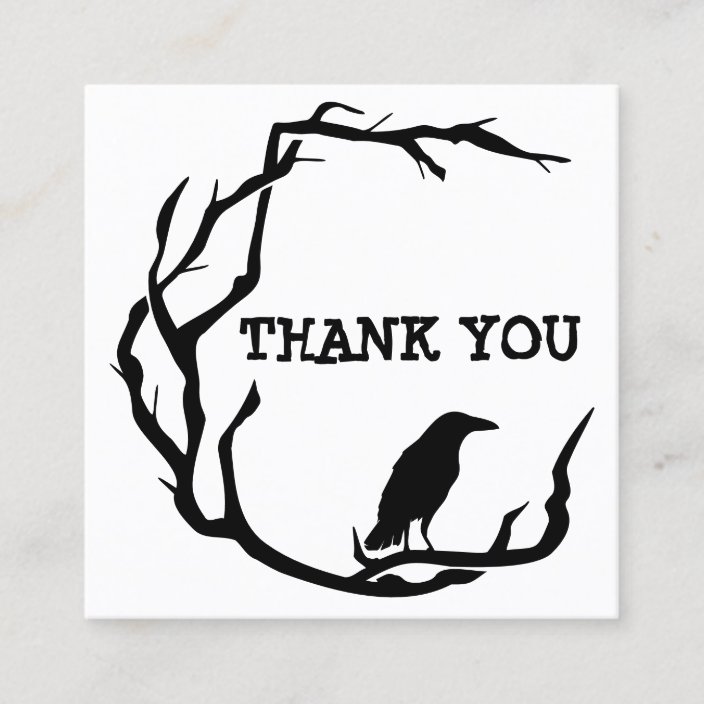 Halloween Wreath Crow thank you for your order Square Business Card ...
