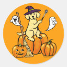 Halloween Yellow Labrador Cartoon 1 Classic Round Sticker | Zazzle.com