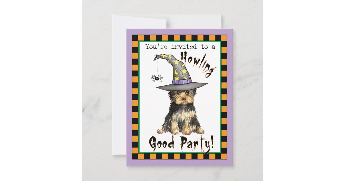 Halloween Yorkie Invitation | Zazzle
