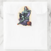 Halloween Zombie Girl Pin Up Classic Round Sticker | Zazzle