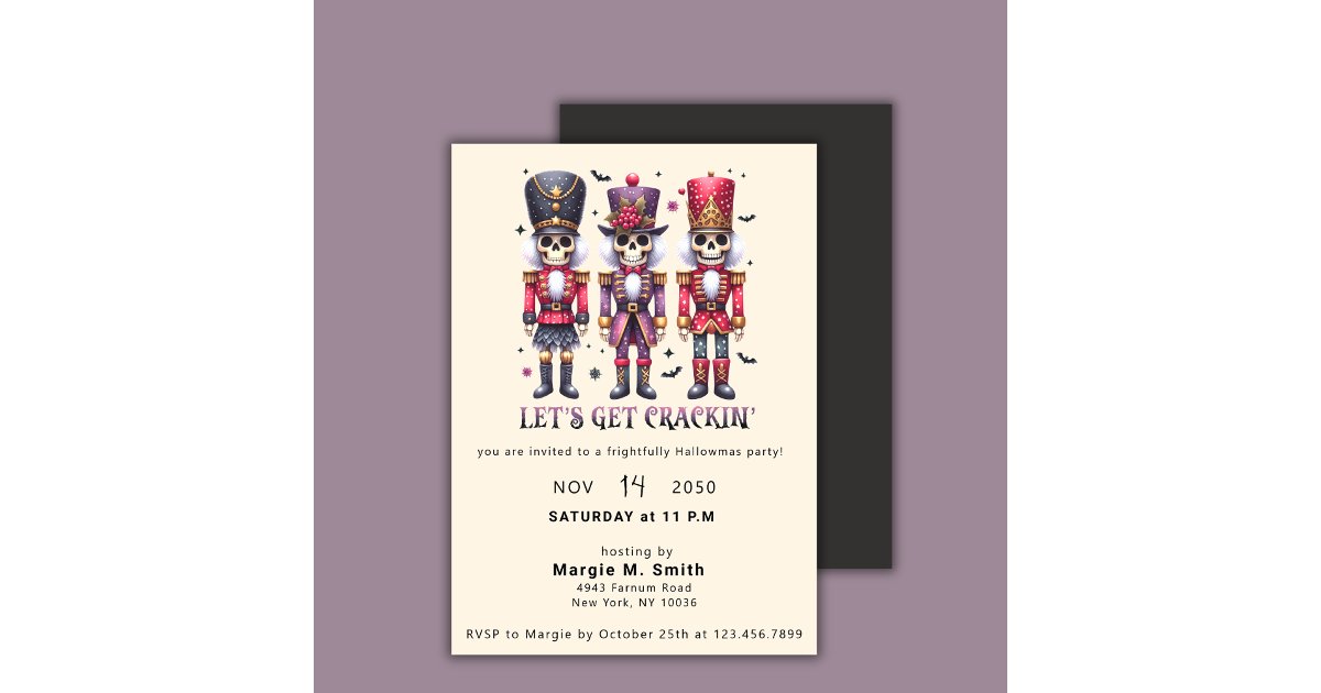 Hallowmas Party Nutcrackers Halloween Christmas Invitation | Zazzle