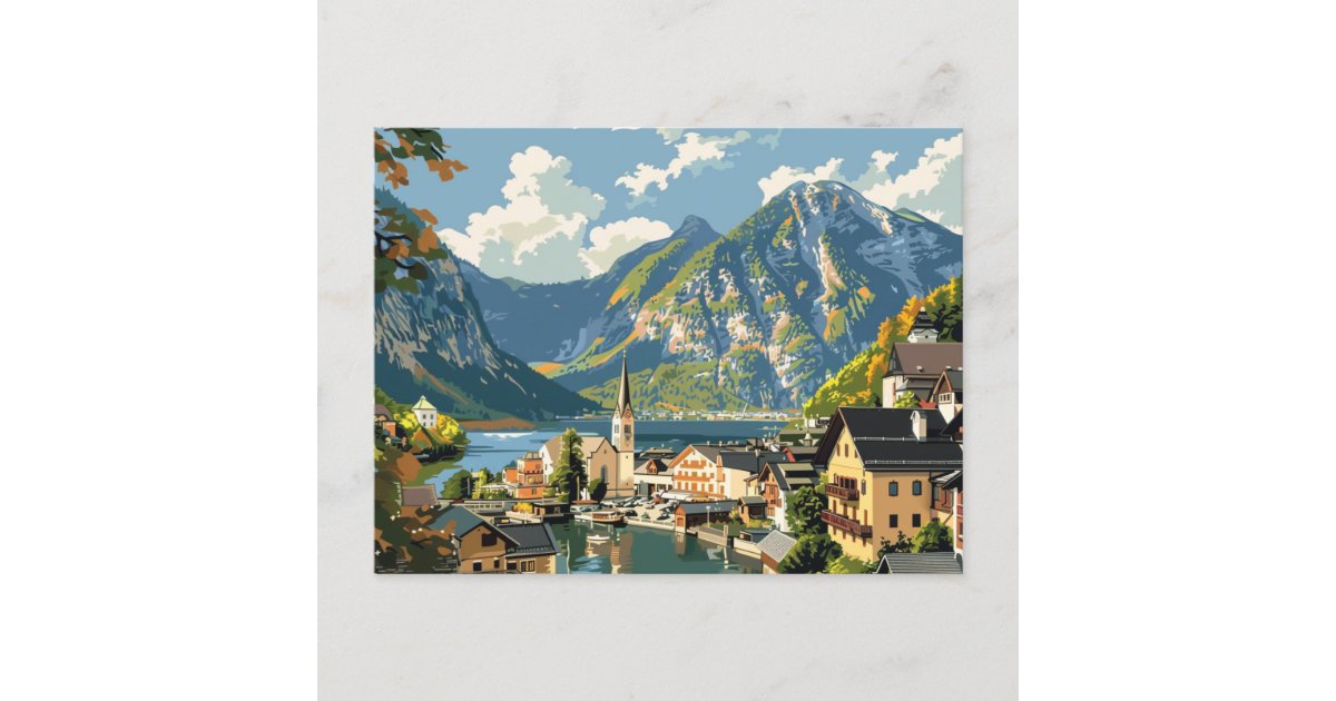 Hallstatt, Austria Vintage Travel Postcard | Zazzle