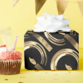 Halo around Candle Flame Pattern Black and Gold Wrapping Paper | Zazzle