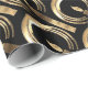 Halo around Candle Flame Pattern Black and Gold Wrapping Paper | Zazzle
