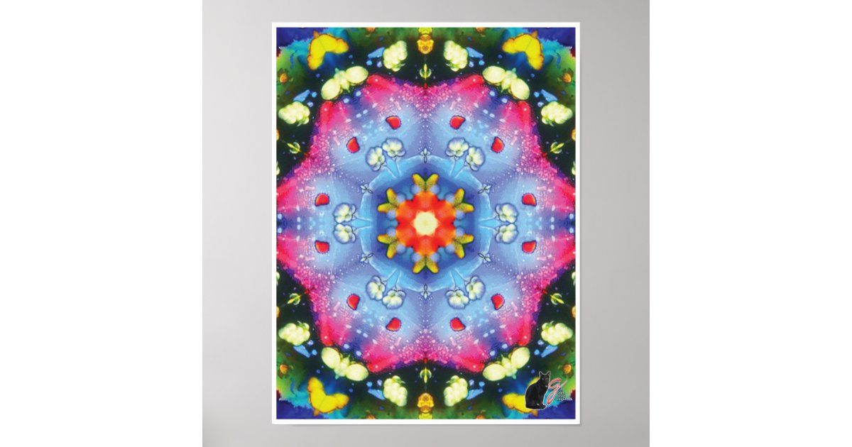 Halogen Kinetic Collage Kaleidoscope Poster | Zazzle