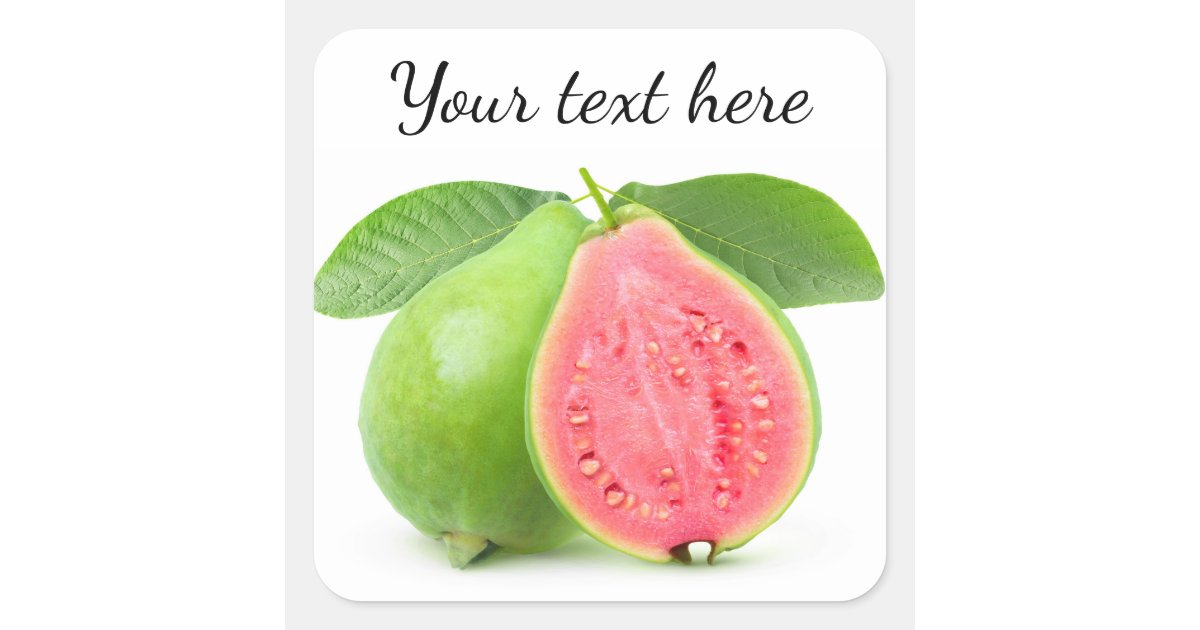 Halved guava square sticker | Zazzle