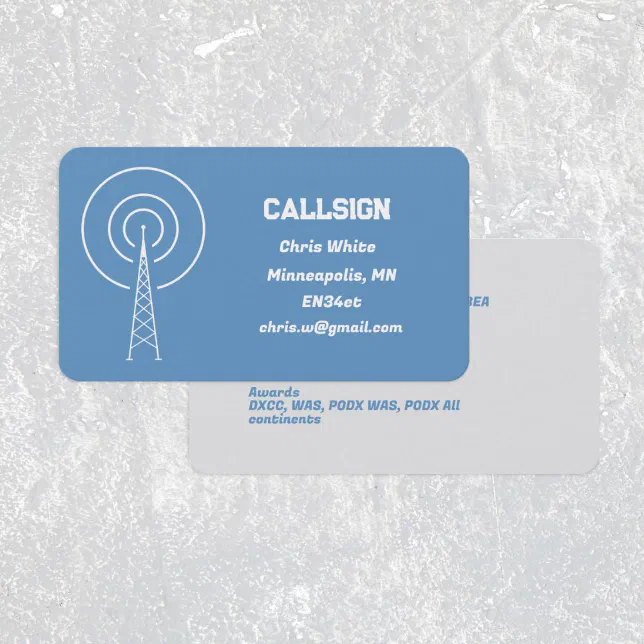 Ham Amateur Radio Blue Business Card | Zazzle