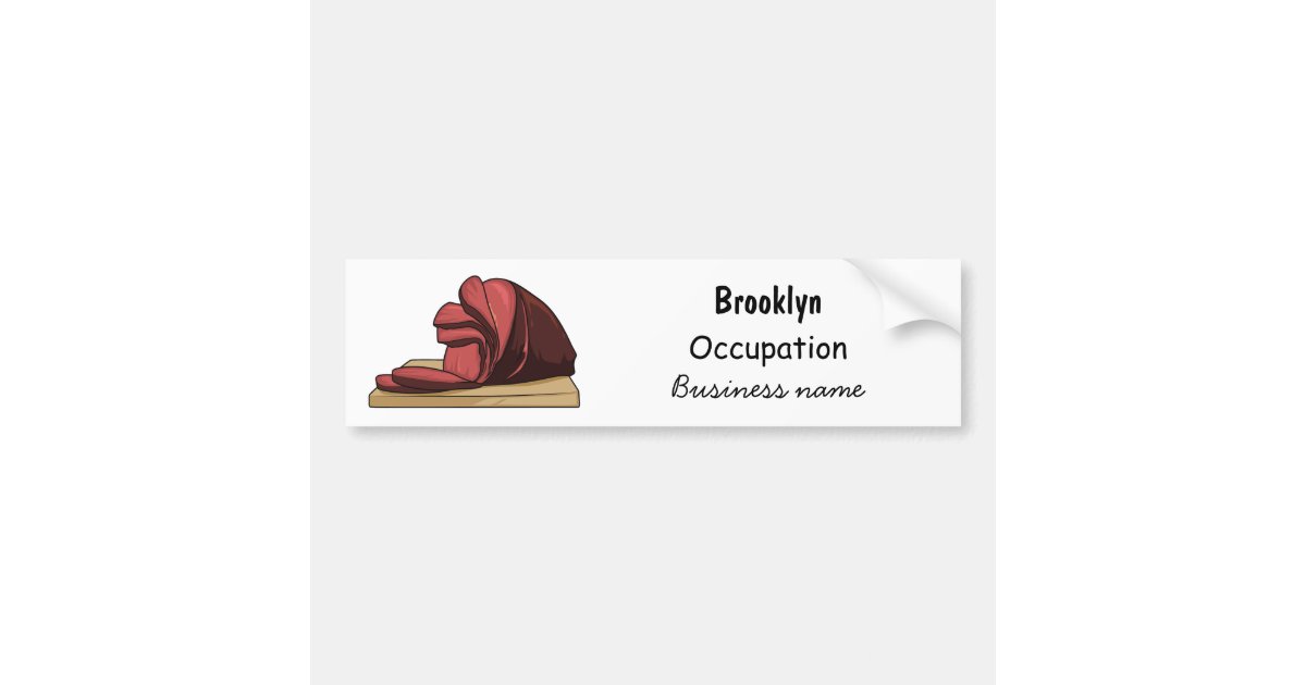 Ham cartoon illustration bumper sticker | Zazzle