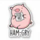 Ham-gry Funny Animal Pig Pun Sticker | Zazzle