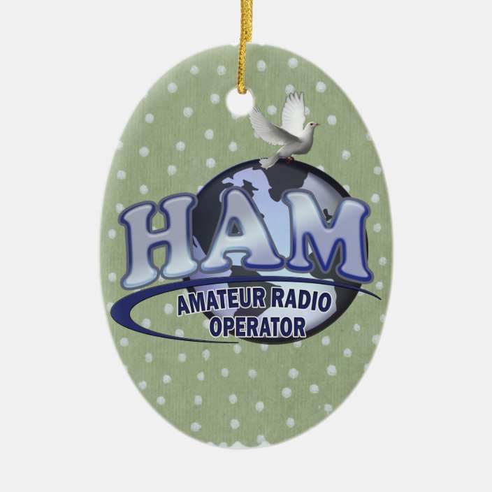 HAM LOGO BLUE AMATEUR RADIO OPERATOR CERAMIC ORNAMENT | Zazzle.com