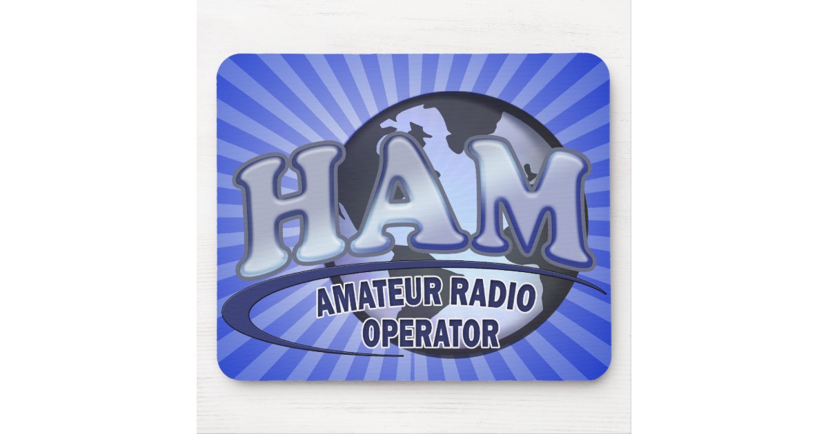 HAM LOGO BLUE AMATEUR RADIO OPERATOR MOUSE PAD | Zazzle
