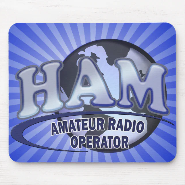 HAM LOGO BLUE AMATEUR RADIO OPERATOR MOUSE PAD | Zazzle