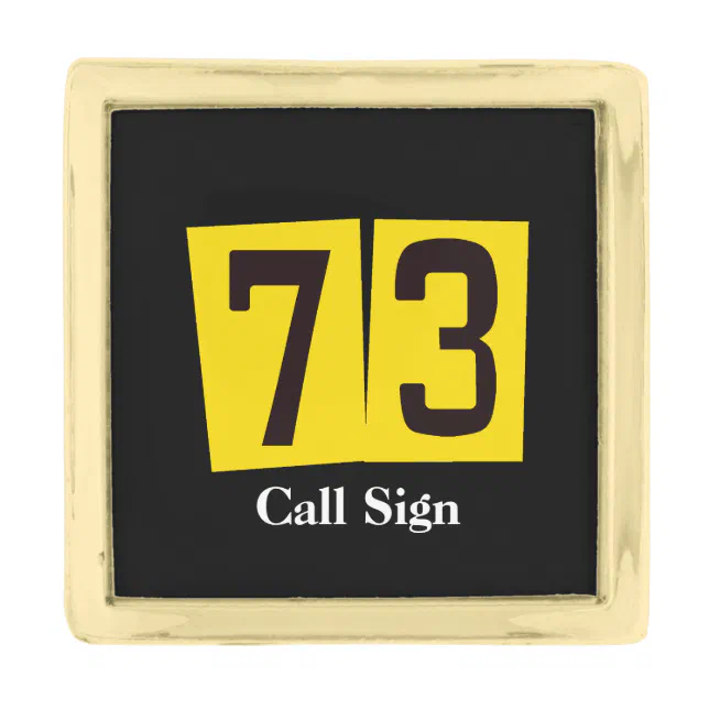 Ham Radio 73 Lapel Pin Customize Call Sign | Zazzle