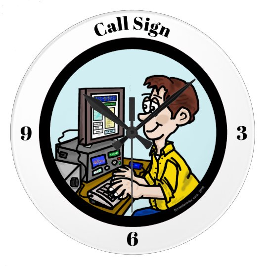 Ham Radio Digital Mode Operator Wall Clock | Zazzle.com