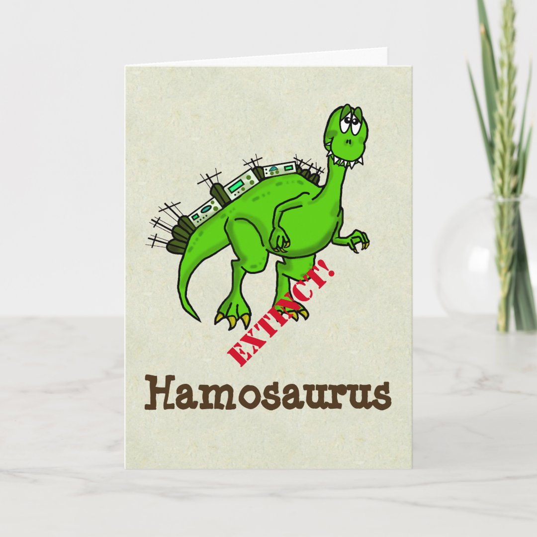 Ham Radio Dinosaur Birthday Card | Zazzle
