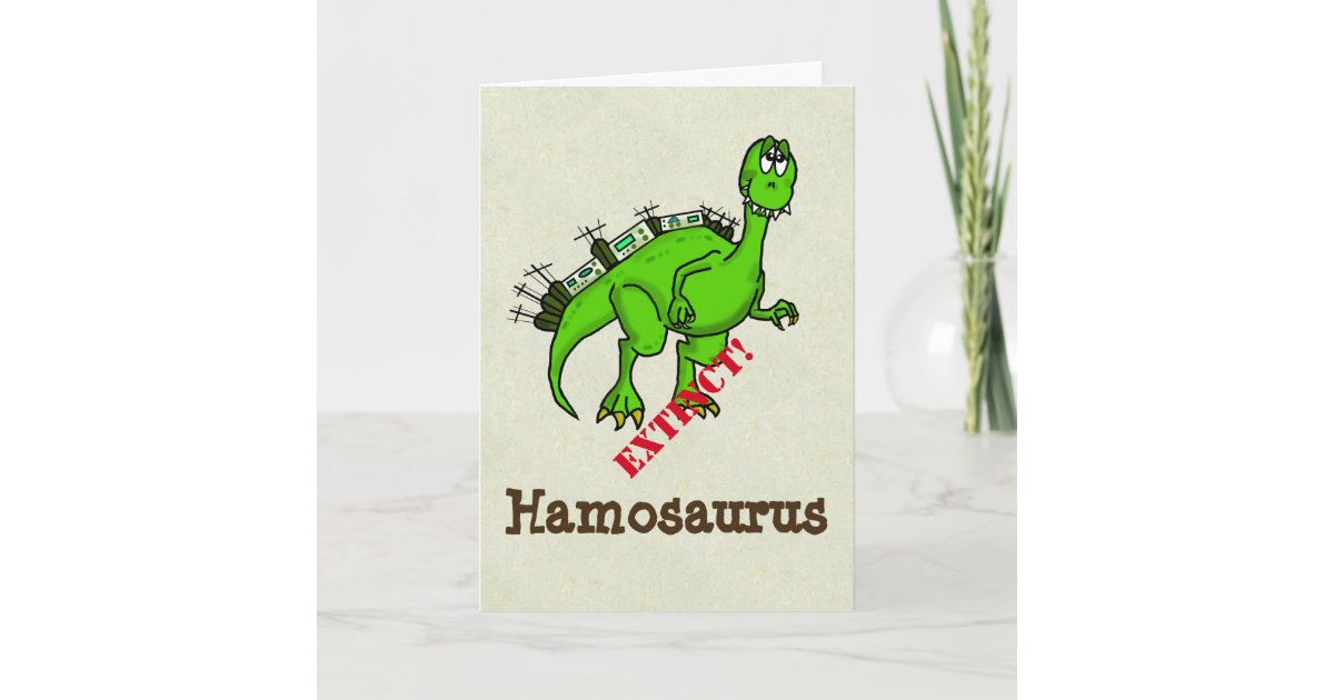 Ham Radio Dinosaur Birthday Card | Zazzle