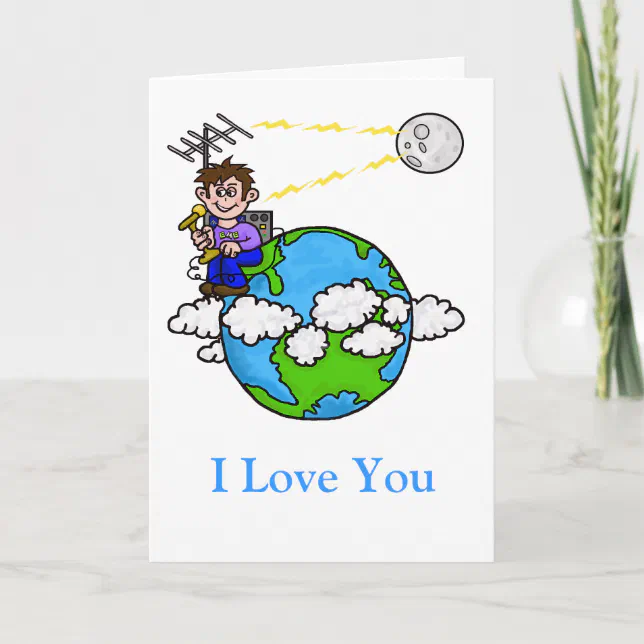 Ham Radio EME Valentine's Day Card Customize It. | Zazzle