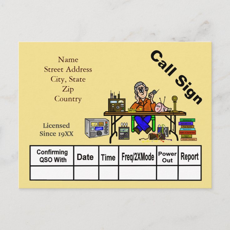 Ham Radio Hamfest Seller QSL Card Customize It! | Zazzle