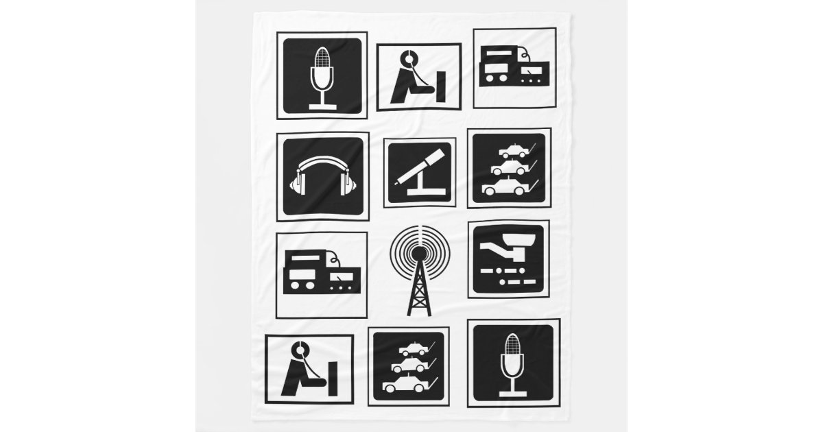 Ham Radio Icons Fleece Blanket | Zazzle