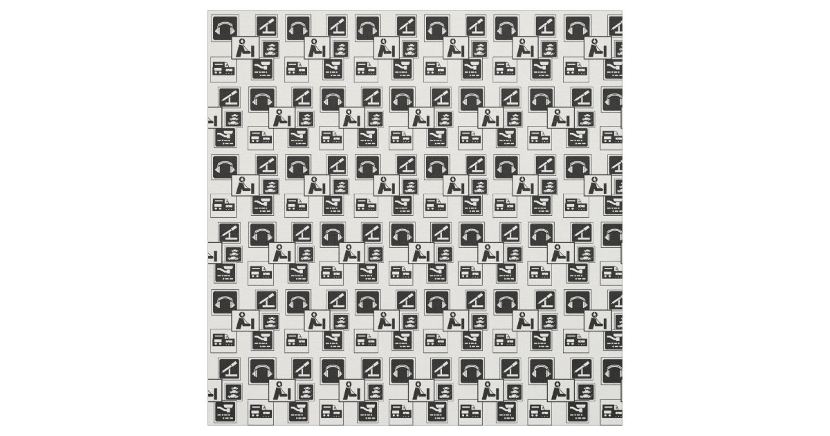 Ham Radio Icons Tiled Fabric | Zazzle