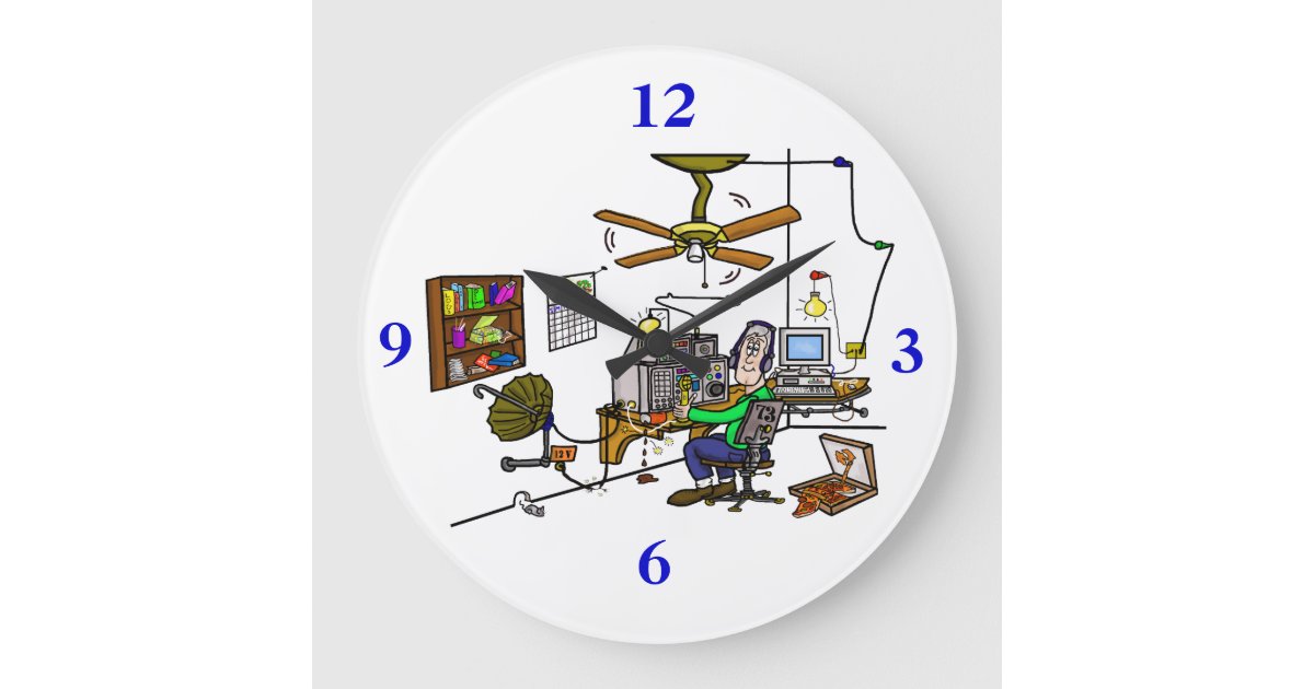 Ham Radio "Man Cave" Wall Clock. Customize It! Large Clock | Zazzle