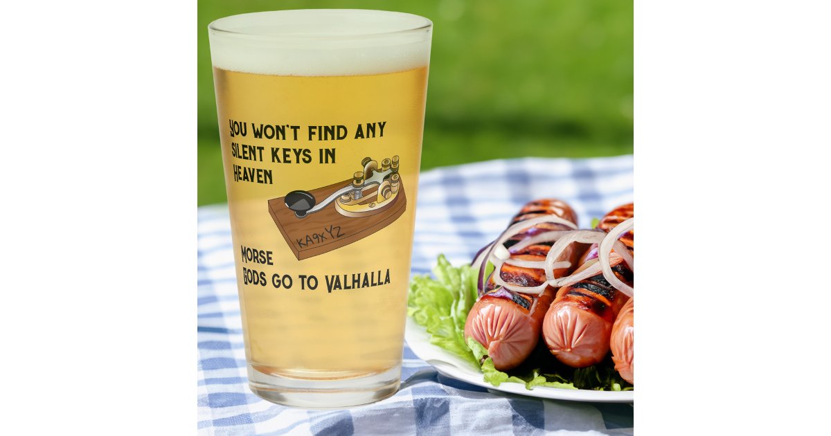 HAM Radio Morse Gods Go to Valhalla Glass | Zazzle