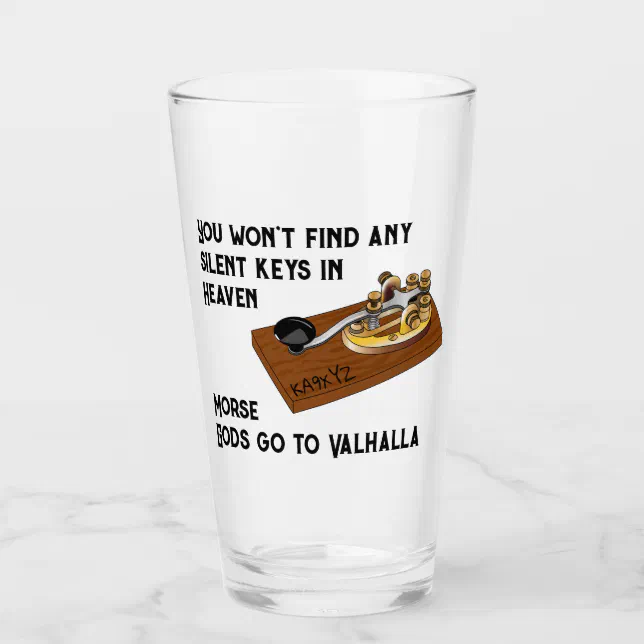 HAM Radio Morse Gods Go to Valhalla Glass | Zazzle