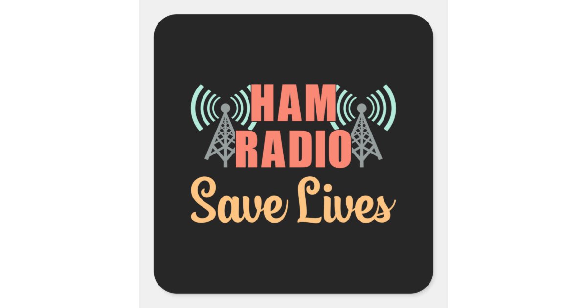 HAM Radio Operator Frequency Antenna Amateur Gift Square Sticker | Zazzle