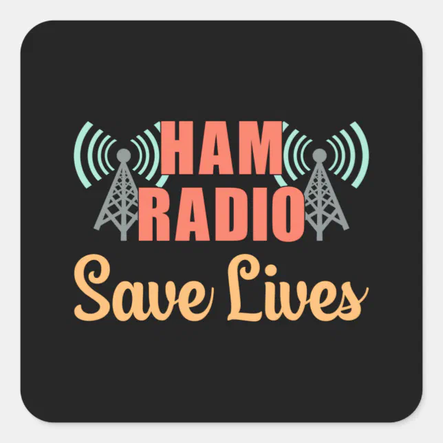 HAM Radio Operator Frequency Antenna Amateur Gift Square Sticker | Zazzle