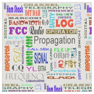 Ham Radio Icons Tiled Fabric | Zazzle
