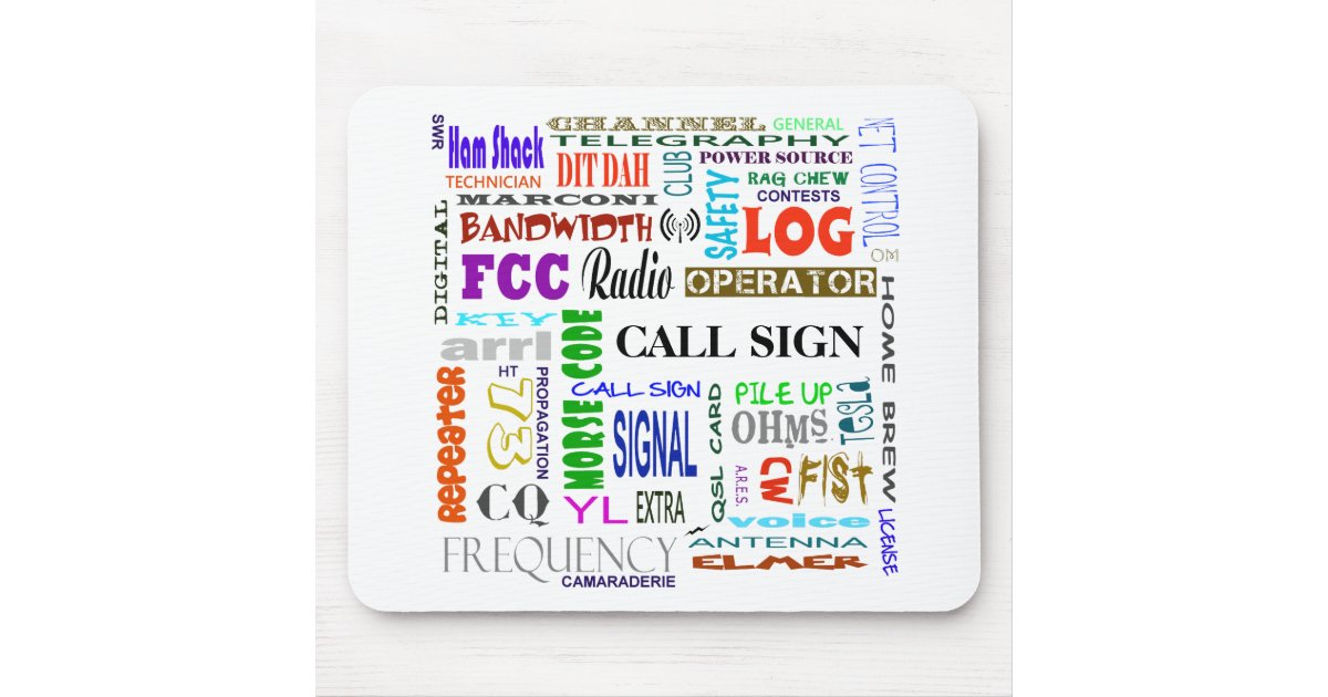 Ham Radio Word Collage Mousepad Customize It! | Zazzle