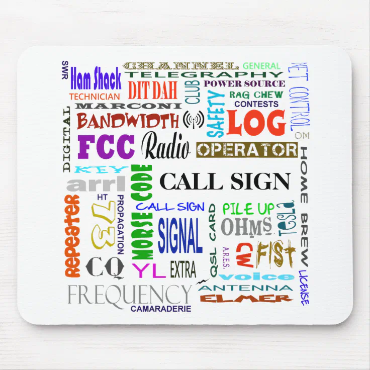 Ham Radio Word Collage Mousepad Customize It! | Zazzle