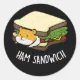 Ham Sandwich Funny Hamster Pun Dark BG Classic Round Sticker | Zazzle