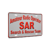 Ham Search & Rescue License Plate | Zazzle