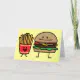 Hamburger and Fries fast food bun junk fried hot Thank You Card | Zazzle