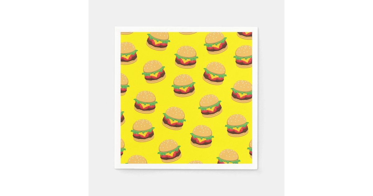 Hamburger Birthday Party Burger Napkins | Zazzle