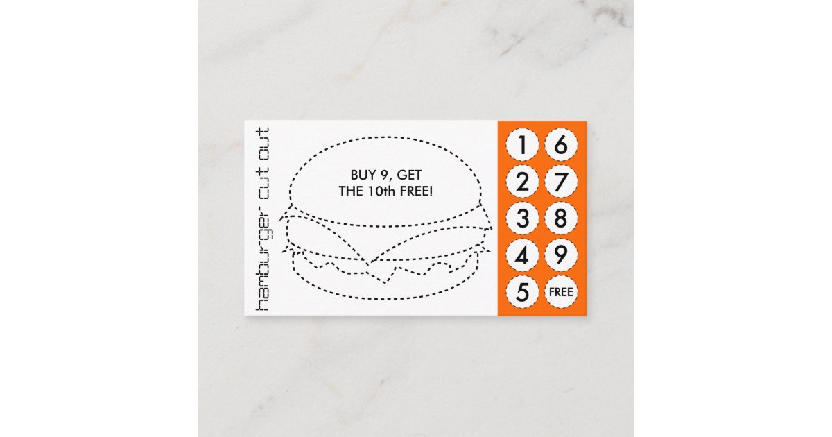 hamburger cut out punch cards | Zazzle