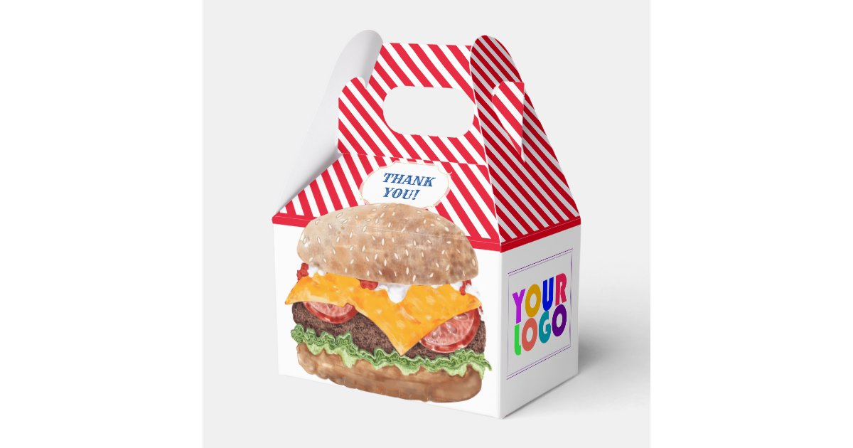 Hamburger Fast Food BBQ Diner Favor Boxes | Zazzle