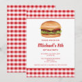 Hamburger Fast Food Illustration Birthday Party Invitation | Zazzle